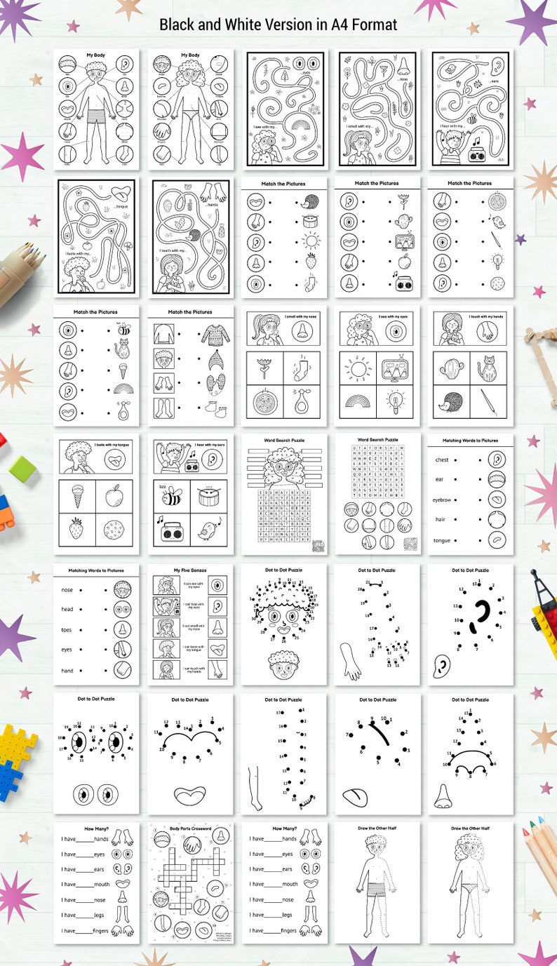 Body Parts Activity Book Pdf, My Body Activity Pages, Printable Maze ...