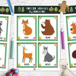Forest Animals Flashcards Pdf, Woodland Animals Flash Cards Printable ...