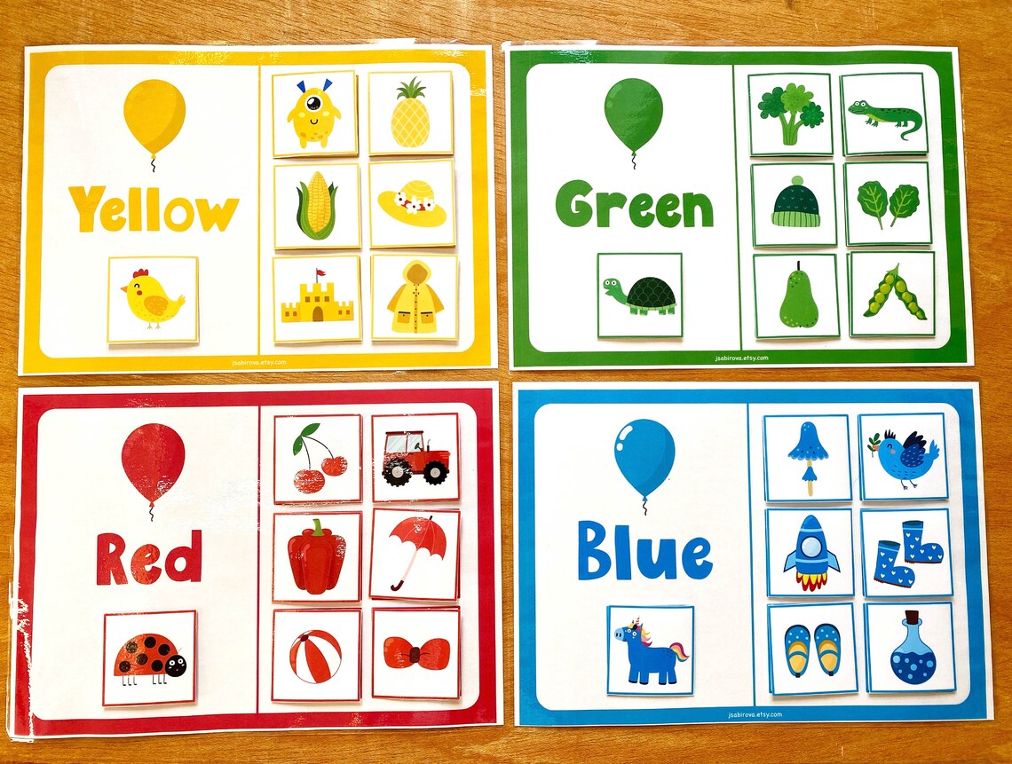 Colors Matching Activities, Toddler Busy Book, Color Sorting Busy Book ...