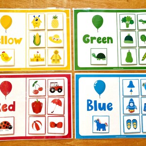 Colors Matching Activities, Toddler Busy Book, Color Sorting Busy Book ...