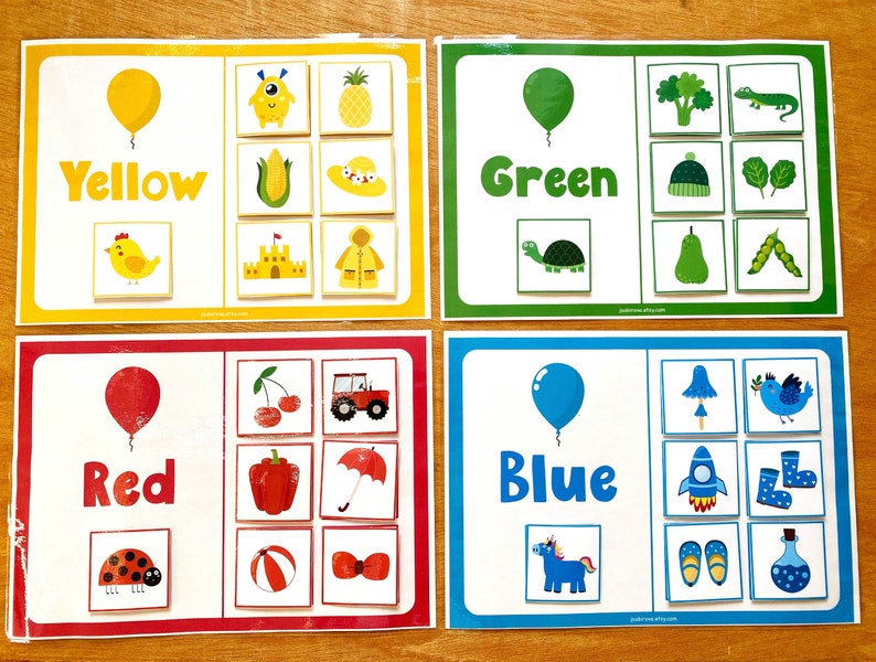 Colors Matching Activities, Toddler Busy Book, Color Sorting Busy Book ...