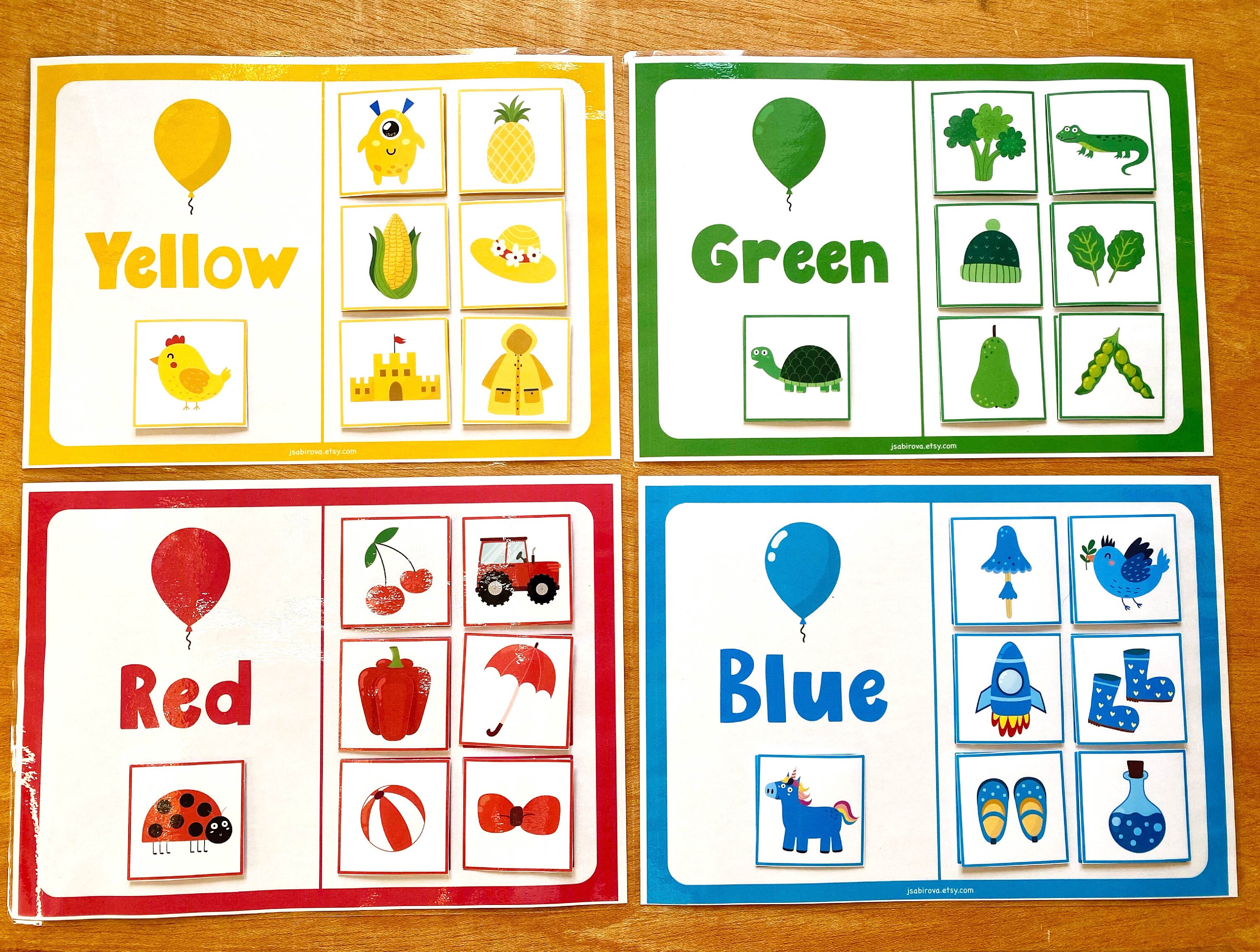 Colors Matching Activities Toddler Busy Book Color Sorting - Etsy