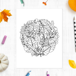 Autumn Halloween Mandala Coloring Book, Circle Shape Printable Coloring ...