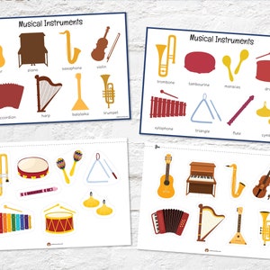 Musical Instruments Busy Book, Musical Instruments Matching Worksheets ...