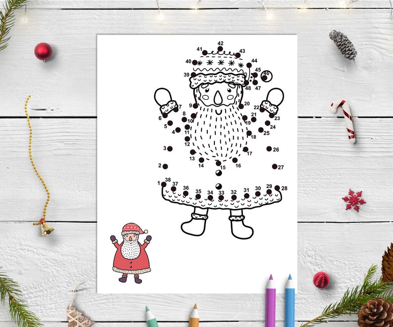 Christmas Dot to Dot Book for Kids PDF 5 Printable Activity | Etsy