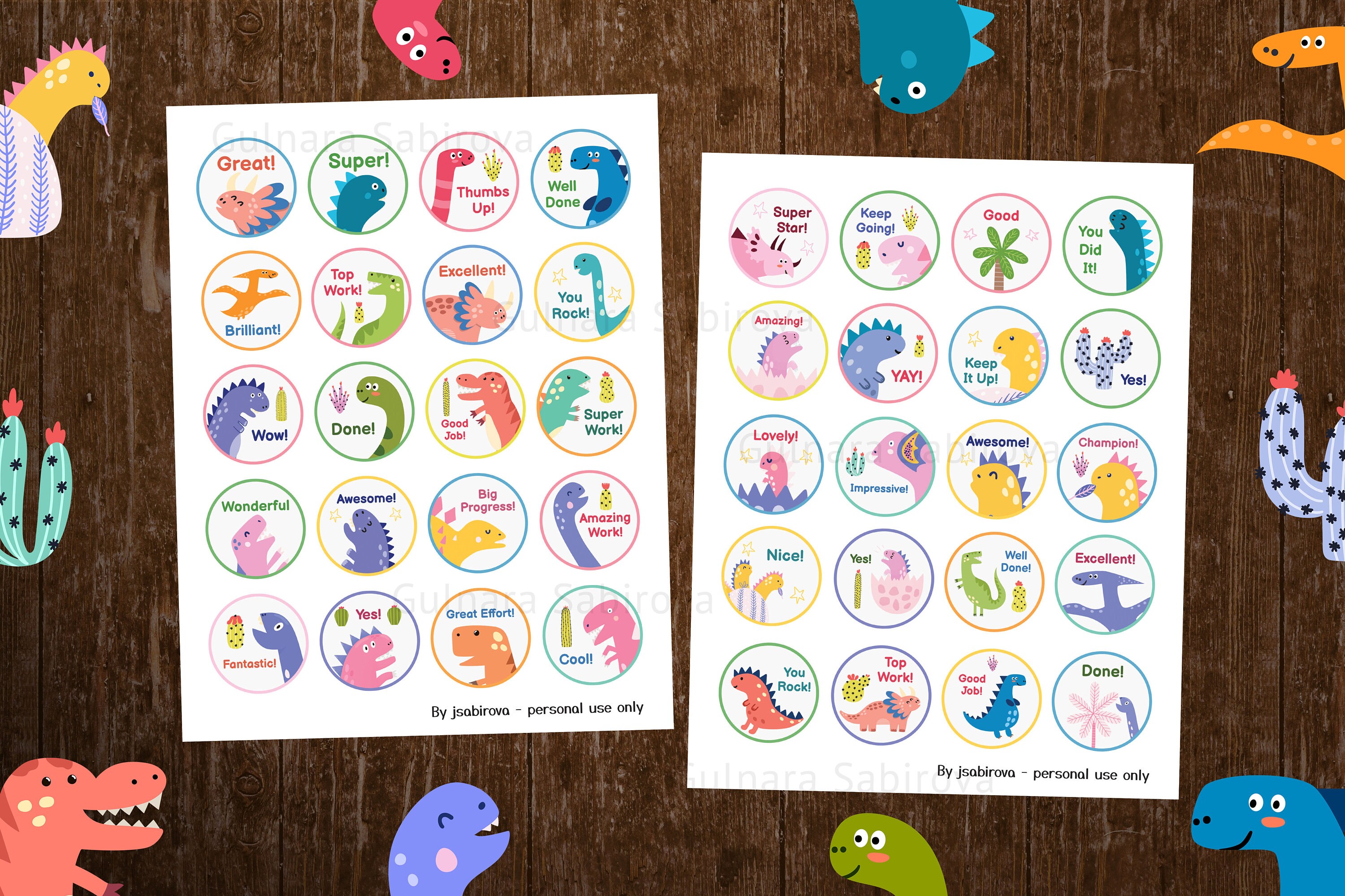 Teacher Reward Stickers Printable Pdf Circle Stickers for - Etsy