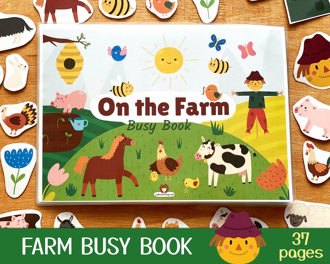 Farm Busy Book Printable, Toddler First Busy Book Pdf, Farm Animals ...