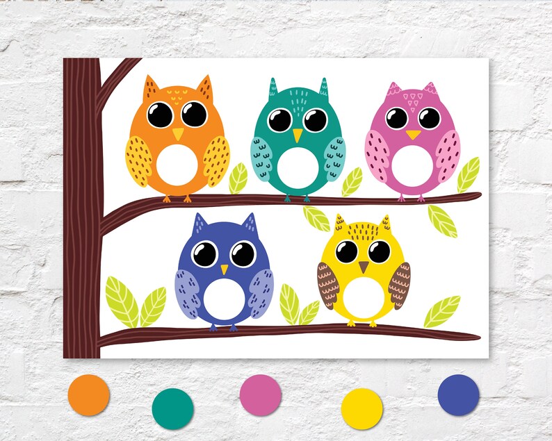 Match the Owl Colors Worksheet Busy Book Pages Toddler Busy | Etsy