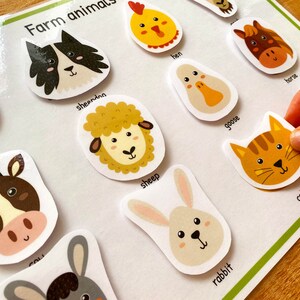 Farm Animals Busy Book Page, Farm Animals Matching Game Worksheet for ...