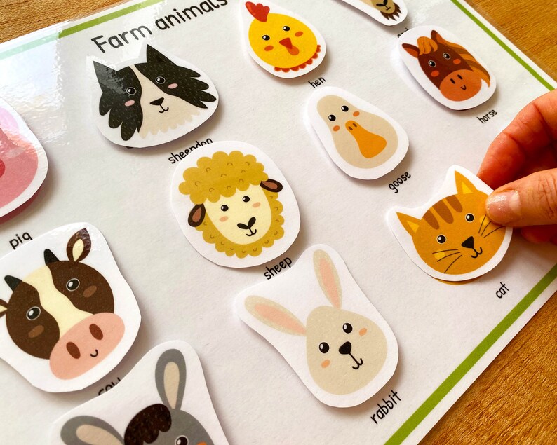 Farm Animals Busy Book Page Farm Animals Matching Game - Etsy