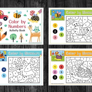 Color by Number Worksheets PDF, Coloring Book for Kids, Printable ...
