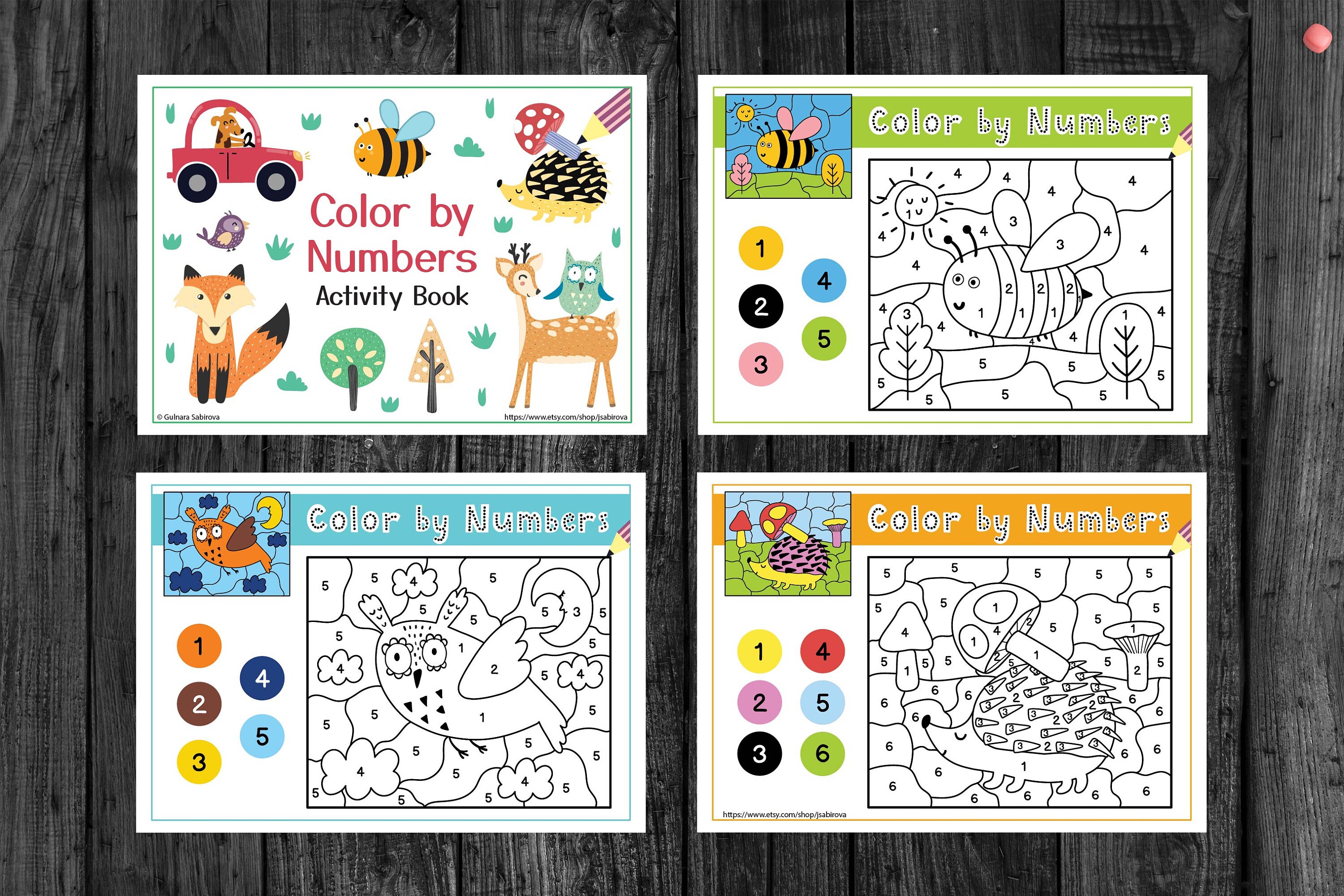 Color by Number Worksheets PDF, Coloring Book for Kids, Printable ...