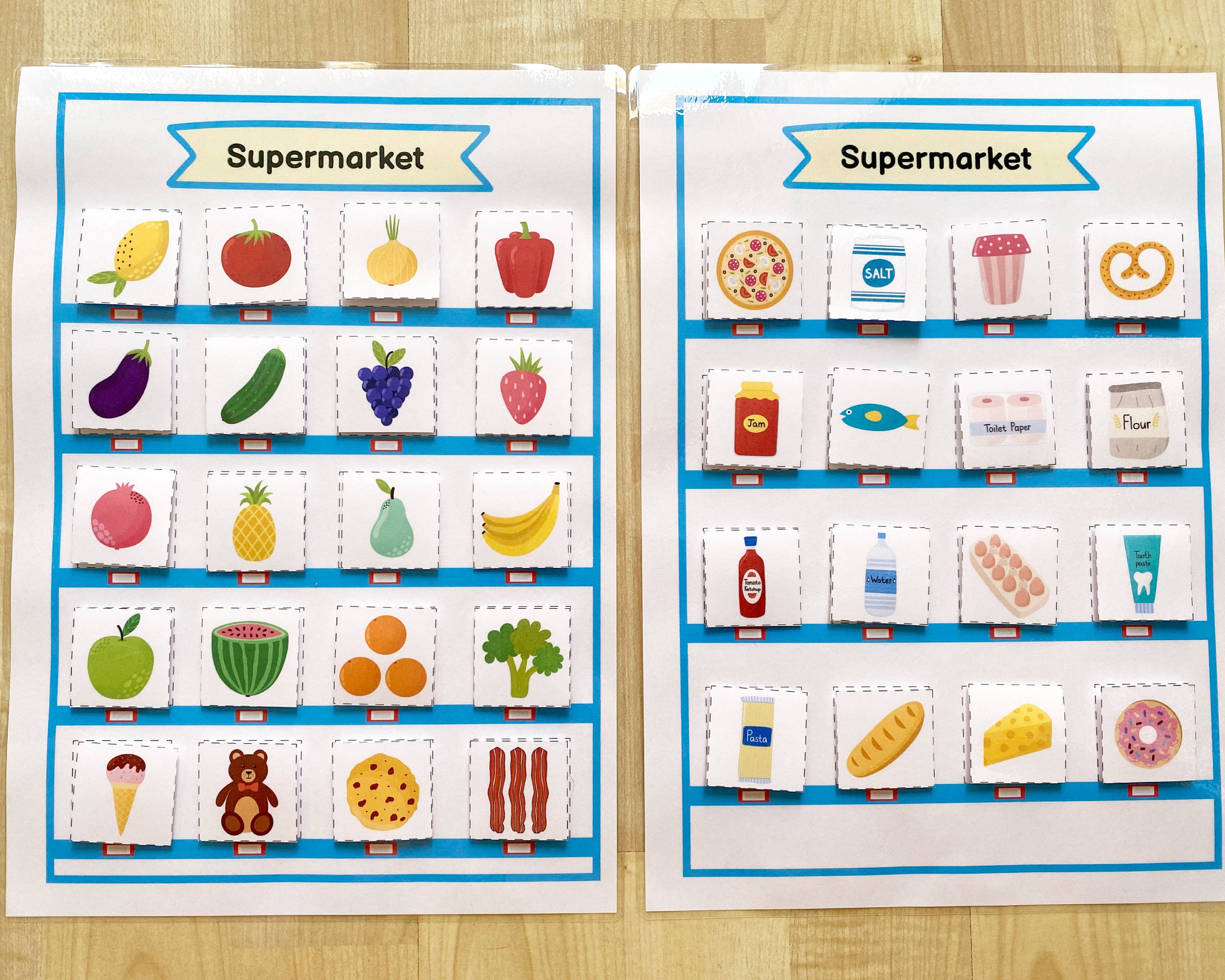 Shopping Busy Book Printable Game for Toddlers, Grocery Activity ...
