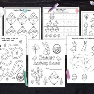 Easter Activity Book, Easter Printables Pdf, Spring Worksheets for Kids ...