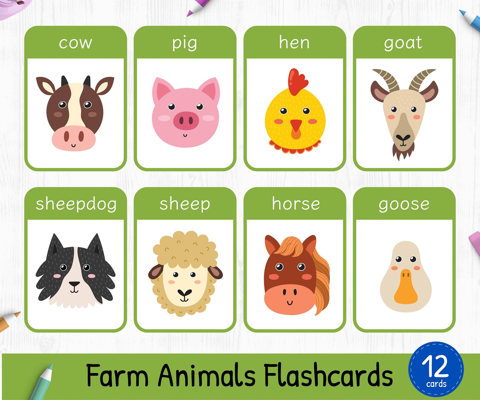 Farm Animals Flashcards Pdf, Farm Animals Flash Cards Printable ...