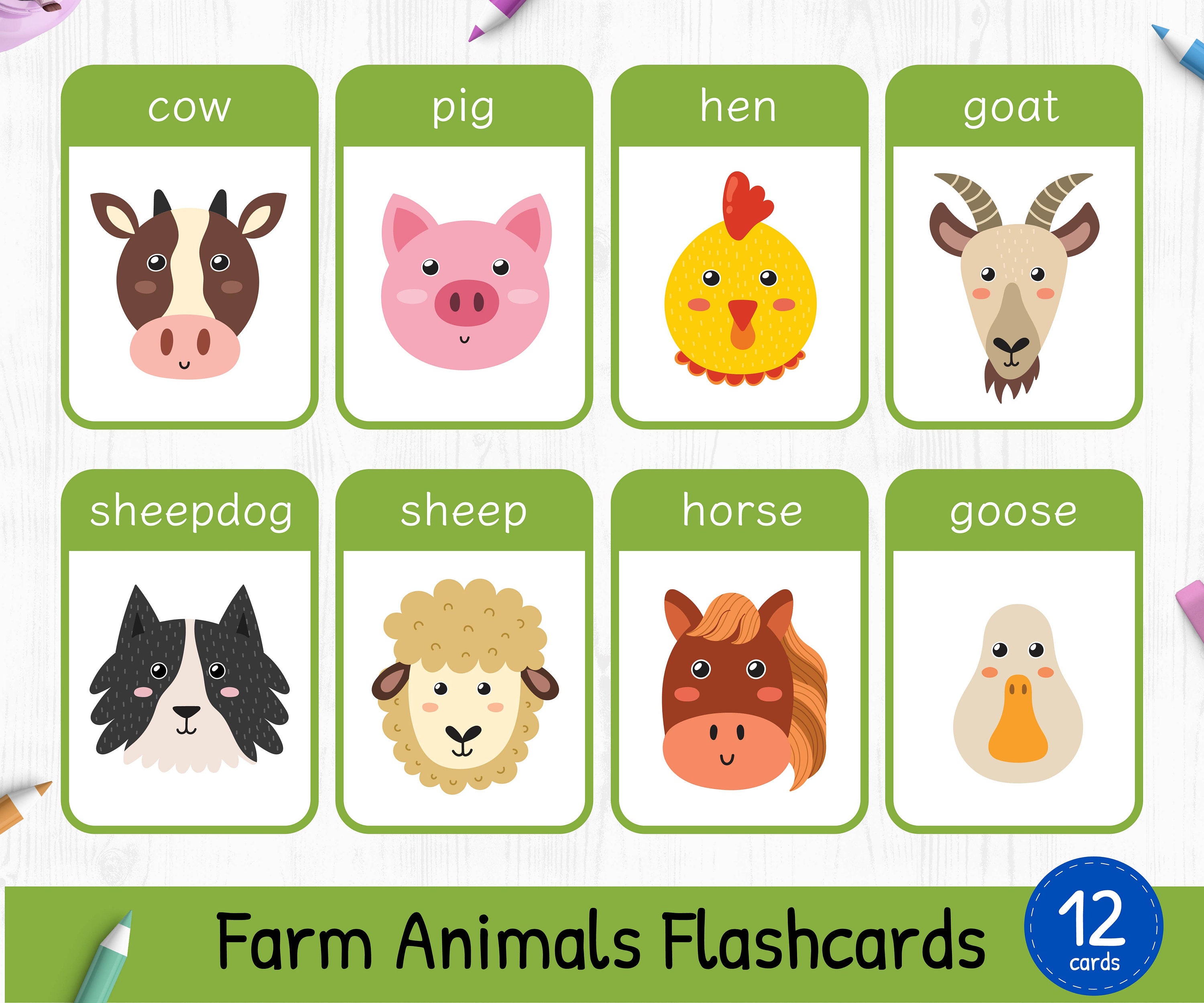 Farm Animals Flashcards Pdf, Farm Animals Flash Cards Printable ...