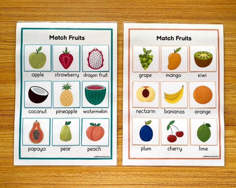 Fruits Sorting Busy Book Printable Fruits and Vegetables Busy - Etsy