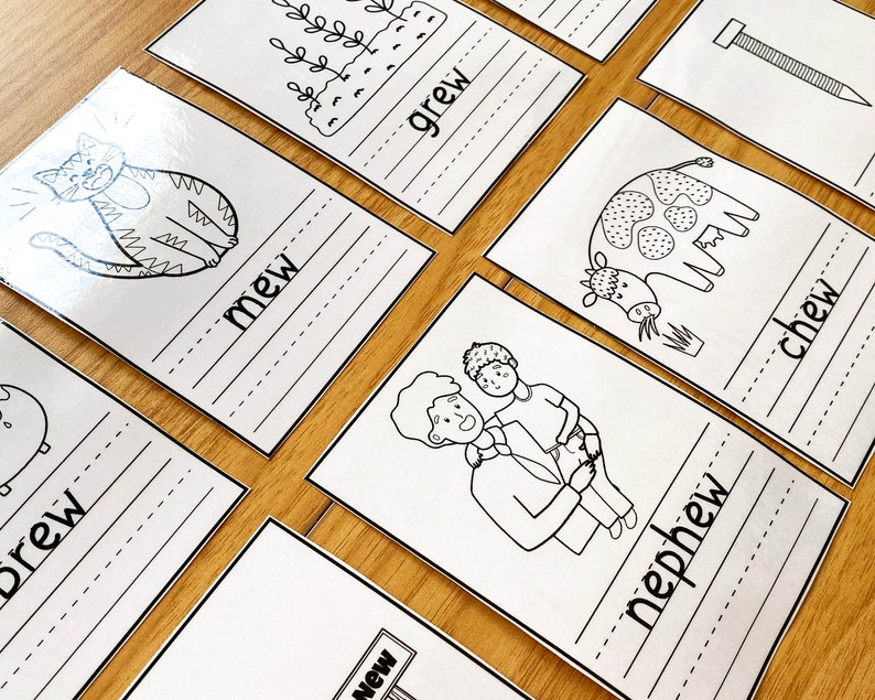 Ew Phonics Sound Flash Cards, -ew- Digraph Printable Flashcards ...