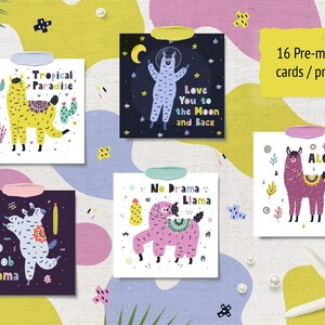 Llama Clipart Digital Paper - Alpaca Print - Alphabet - Lama Cactus ...