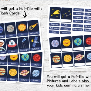 Solar System Flash Cards Pdf, Space Flashcards Printable, Planets Three ...