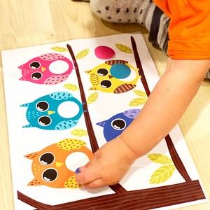 Match the Owl Colors Worksheet, Busy Book Pages, Toddler Busy Book ...