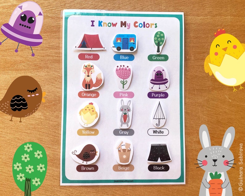 Color Sorting Busy Book Page Toddler Learning Binder | Etsy