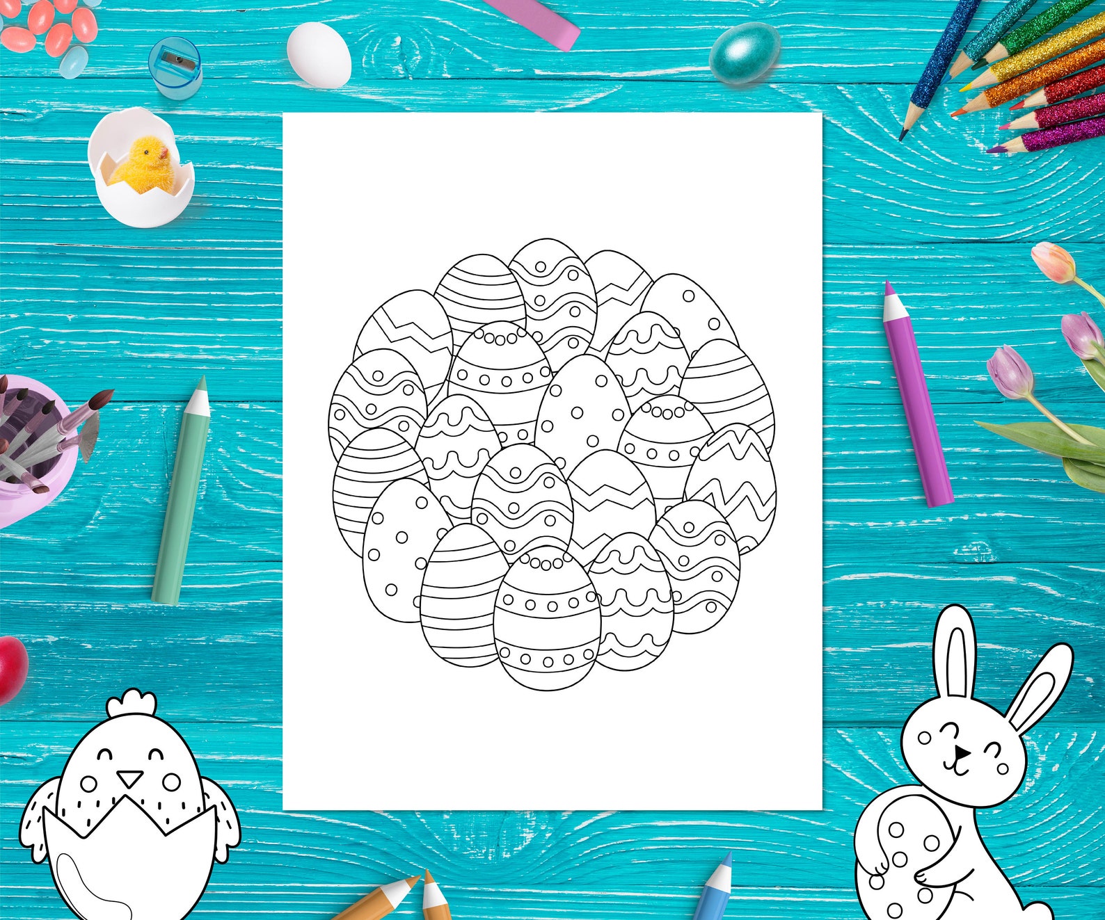 Easter Mandalas Coloring Pages, Circle Shape Easter Patterns Printable ...