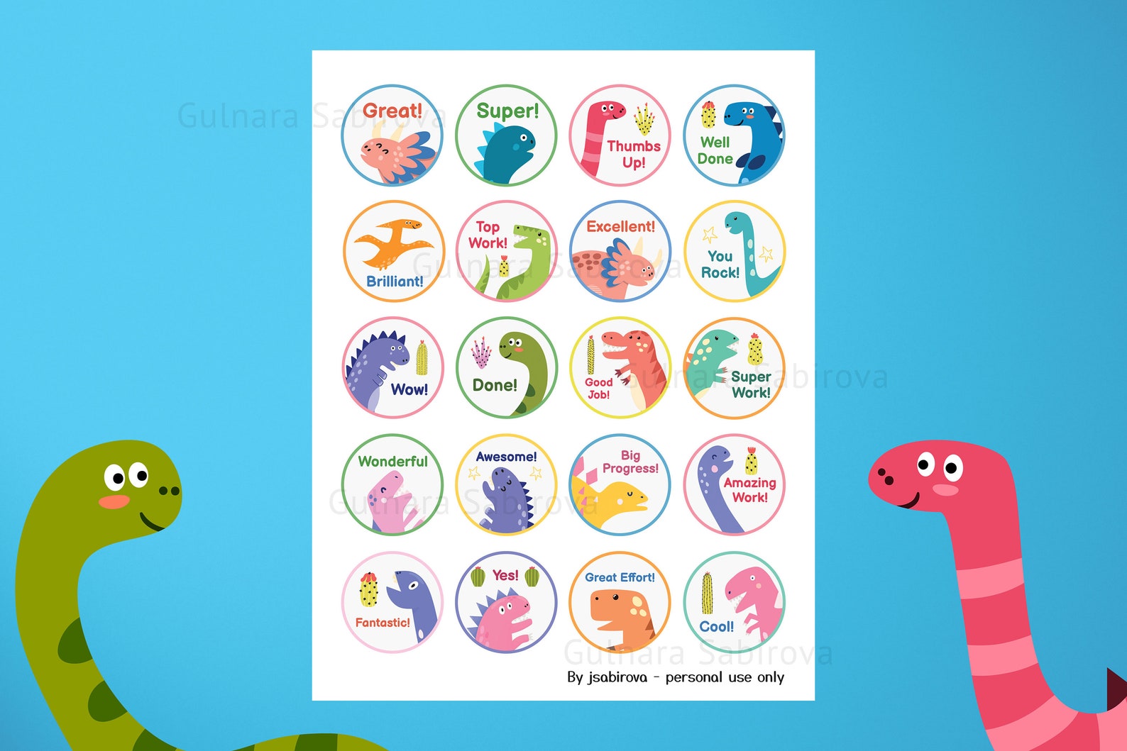 Teacher Reward Stickers Printable Pdf Circle Stickers for - Etsy