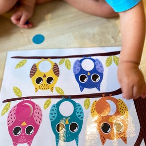 Match the Owl Colors Worksheet, Busy Book Pages, Toddler Busy Book ...