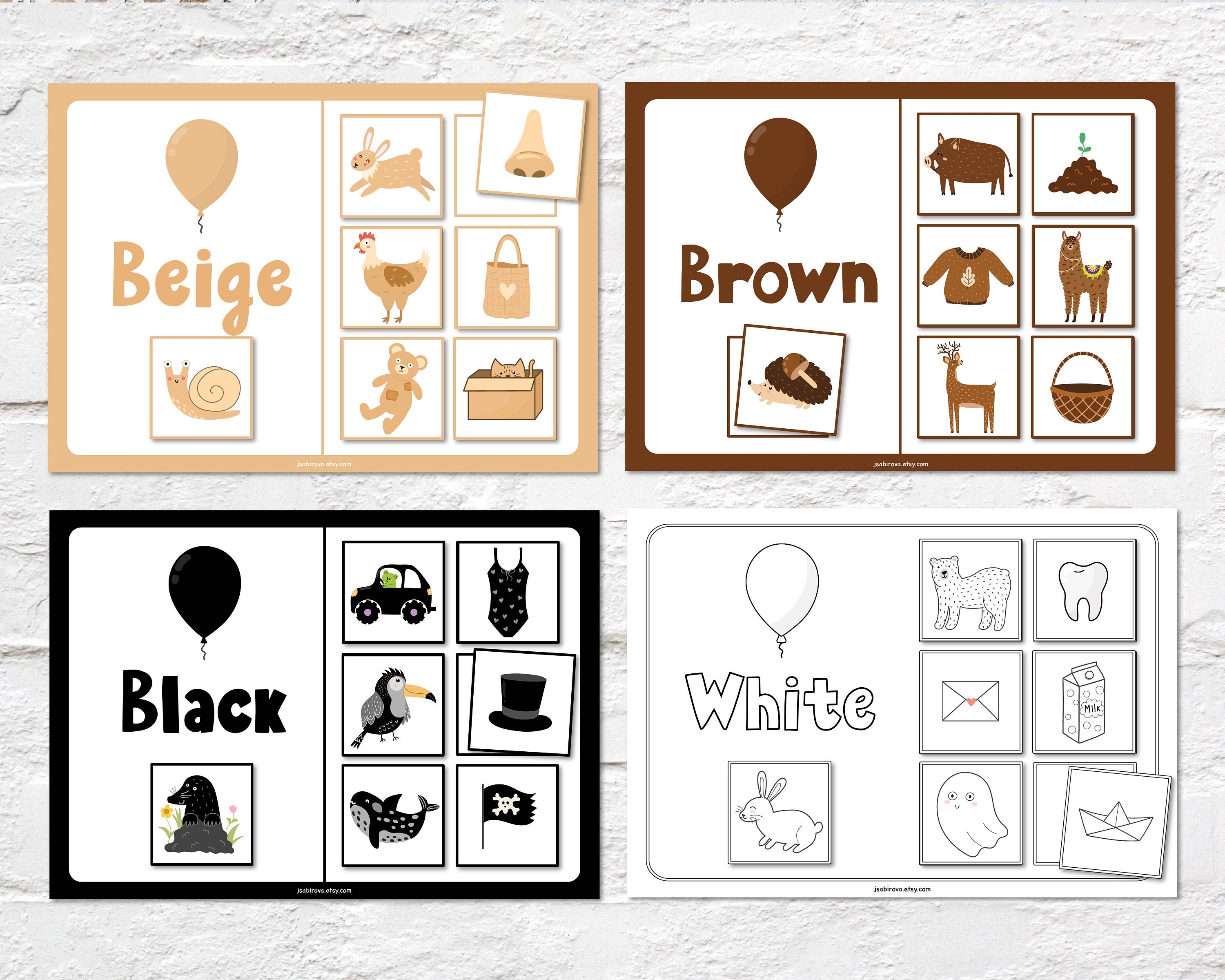 Colors Matching Activities Toddler Busy Book Color Sorting - Etsy