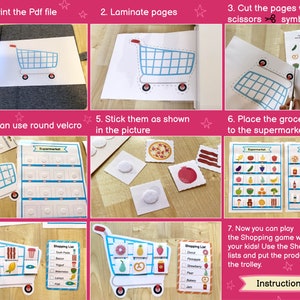 Shopping Busy Book Printable Game for Toddlers, Grocery Activity ...