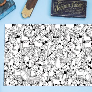 Doodle Coloring Pages, Printable Coloring Book With Animals for Adults ...