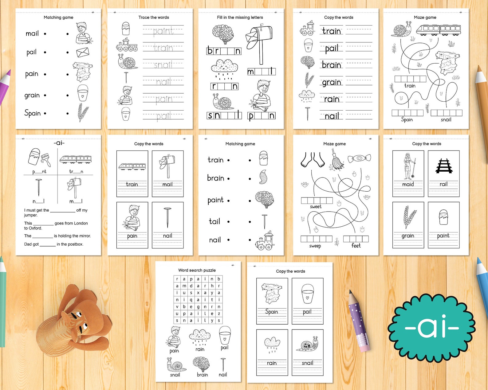 Phonics Printable Workbook, 1st Grade Worksheets for Kids, 2nd Grade ...