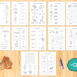 Phonics Printable Workbook, 1st Grade Worksheets for Kids, 2nd Grade ...