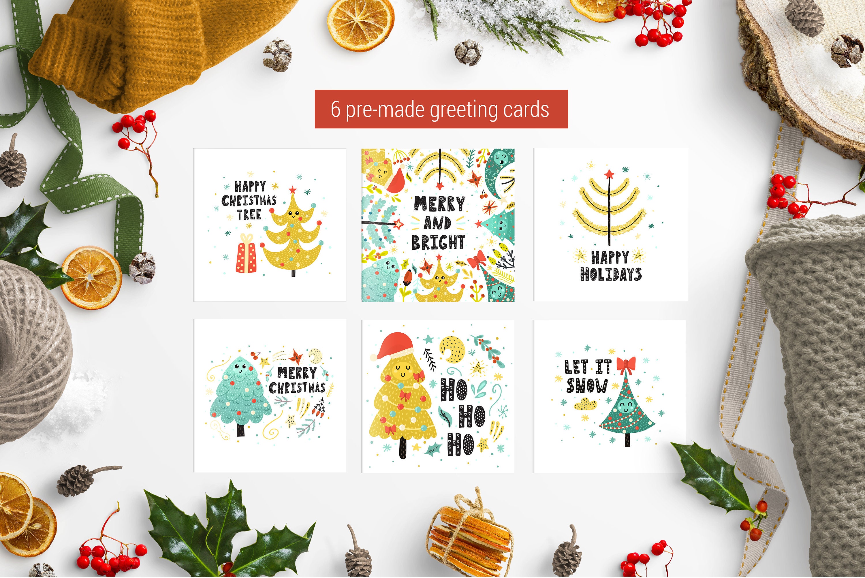 Christmas Tree Clipart and Digital Paper Collection / Png | Etsy