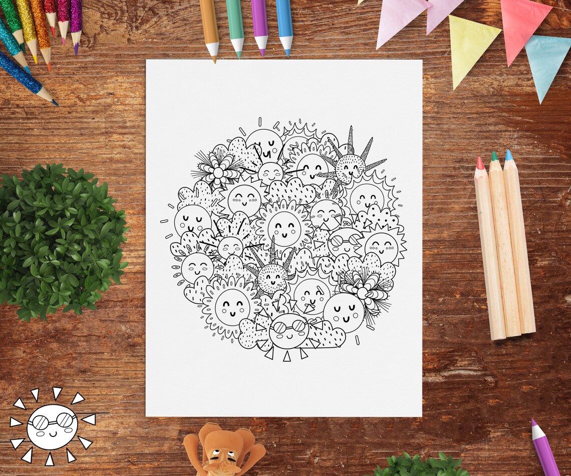 Coloring Book Printable Pdf Doodle Mandala Coloiring Pages - Etsy