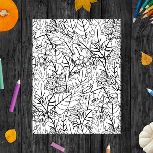 Autumn Halloween Coloring Book Pdf, Printable Coloring Pages for Adults ...