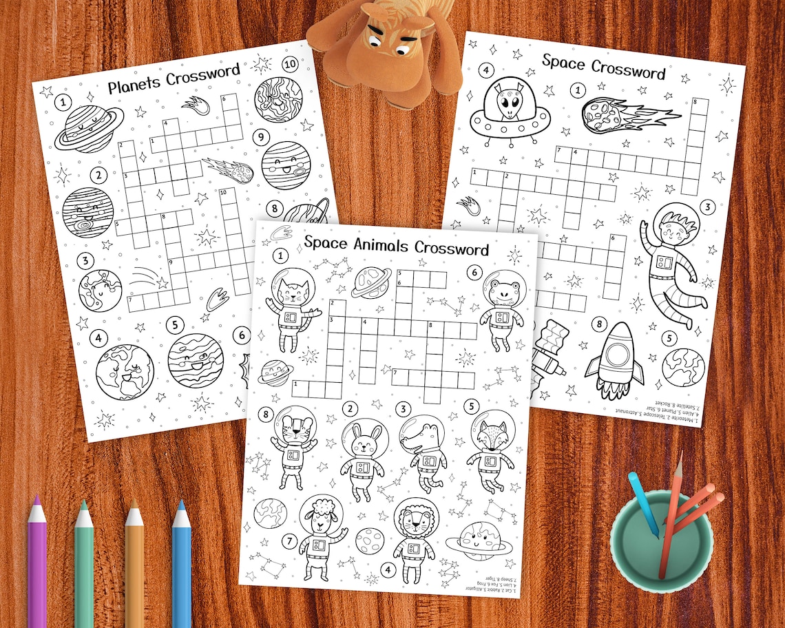 Space Crossword Puzzle for Kids, Crossword Printable Pdf, Solar System ...