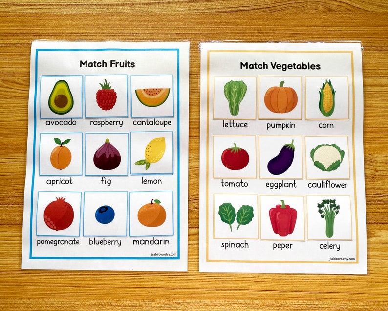 Fruits Sorting Busy Book Printable Fruits and Vegetables Busy - Etsy