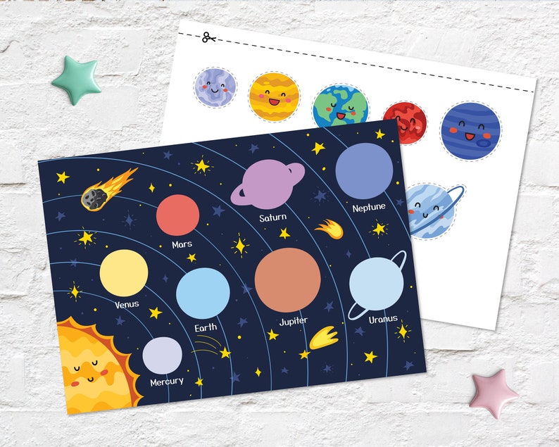 Solar System Busy Book Page, Planet Matching Worksheet for Toddlers ...
