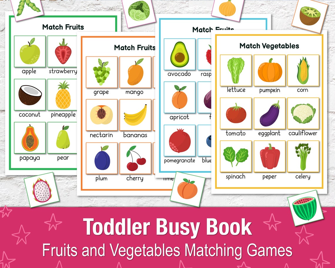 Fruits Sorting Busy Book Printable Fruits and Vegetables Busy - Etsy