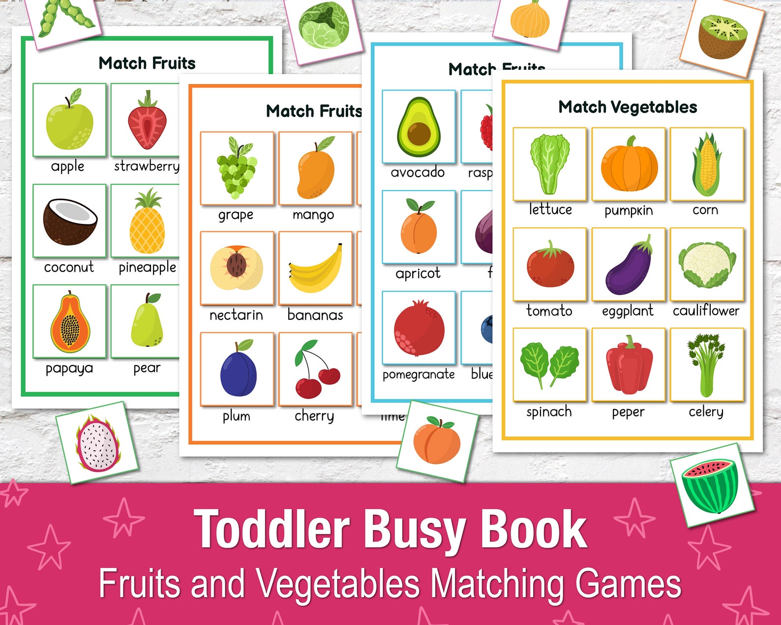 Fruits Sorting Busy Book Printable Fruits and Vegetables Busy - Etsy