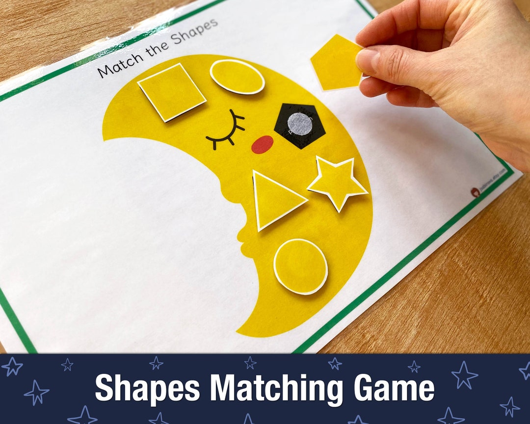 Shapes Matching Busy Book Page, I Know My Shapes Matching Worksheet for ...
