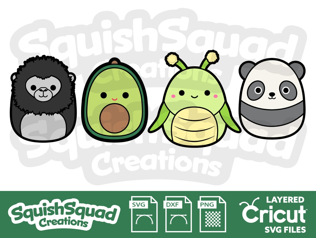 Squishmallow Custom Bundle Collection Layered SVG Files, DXF, PNG ...