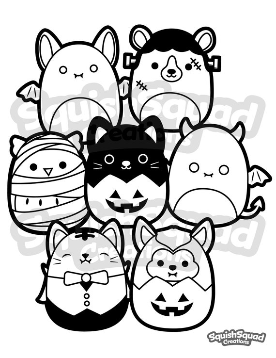 Squishmallow Halloween Coloring Page Printable Squishmallow Etsy Ireland