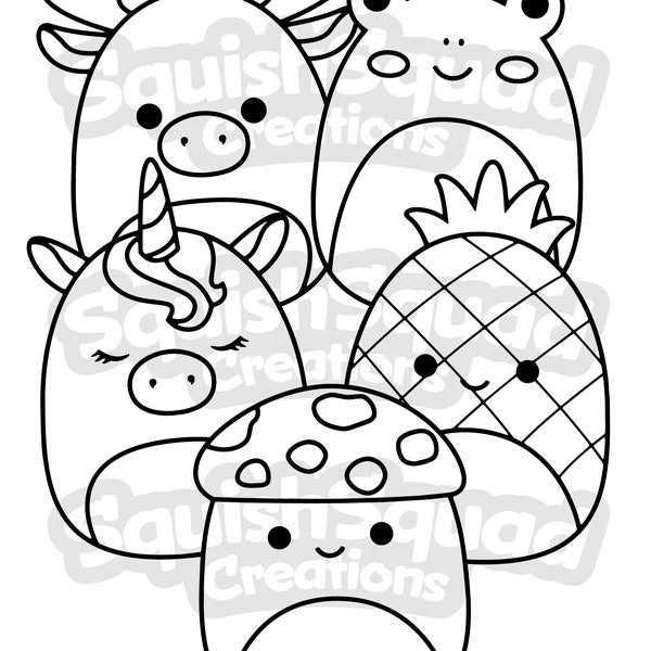 Squishy Coloring Page - Etsy