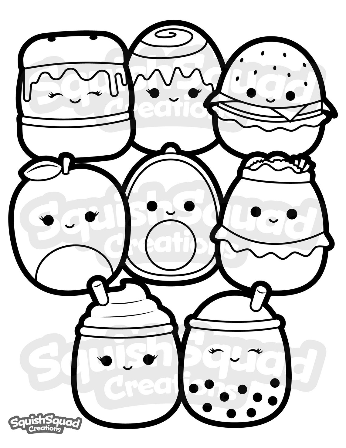 Squishmallow Coloring Page Printable Squishmallow Coloring Etsy Australia