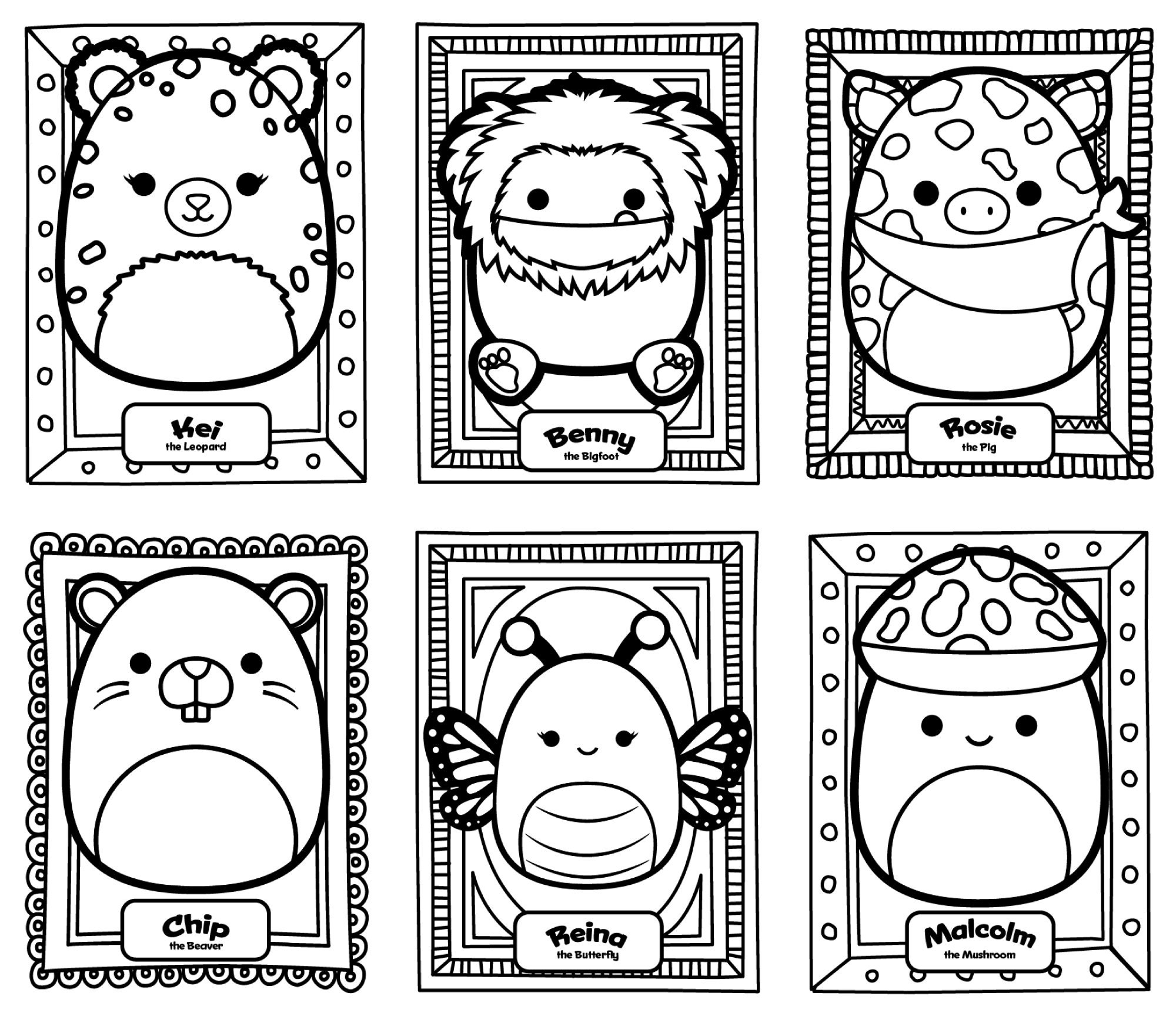 Squishmallow Character Coloring Pages MEGA BUNDLE 32 PAGES - Etsy UK