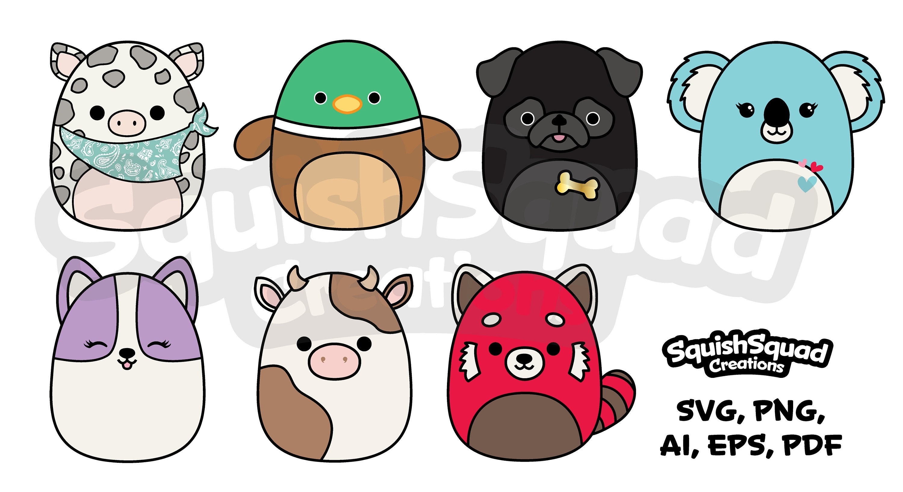 Squishmallow SVG EPS Ai Png PDF Digital Download by Squish | Etsy Australia