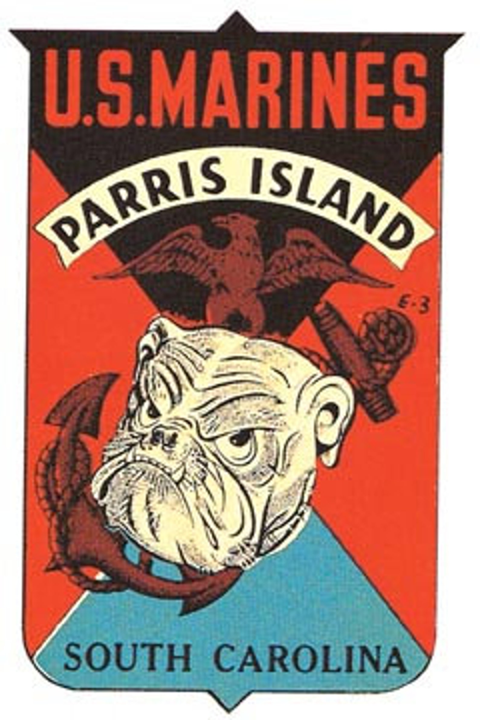 Vintage 1950's Style USMC US Marine Corp Marines Military Parris Island ...